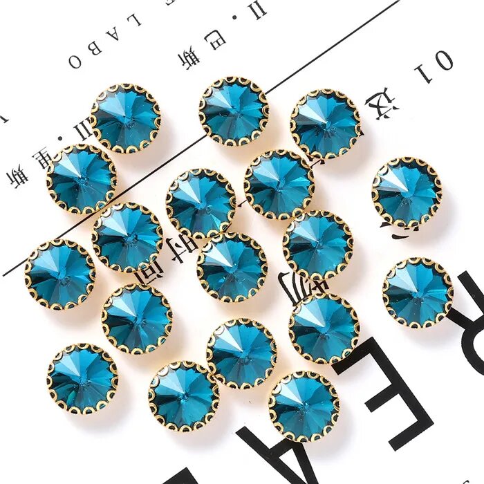 Стразы бирюзовые, Peacock Blue, 10mm-20pcs