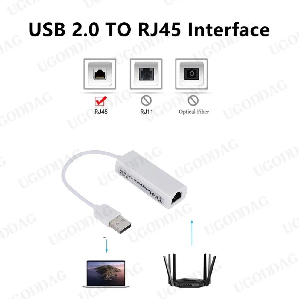USB Ethernet адаптер Белый — фото 1