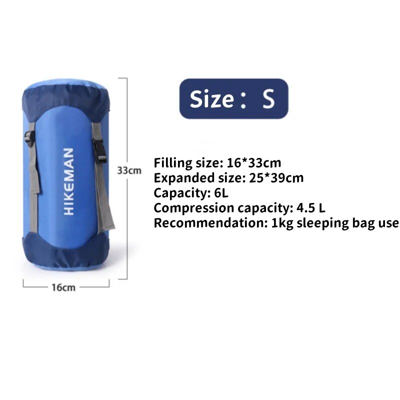 Сумка для спального мешка HIKEMAN Blue S 16*33см