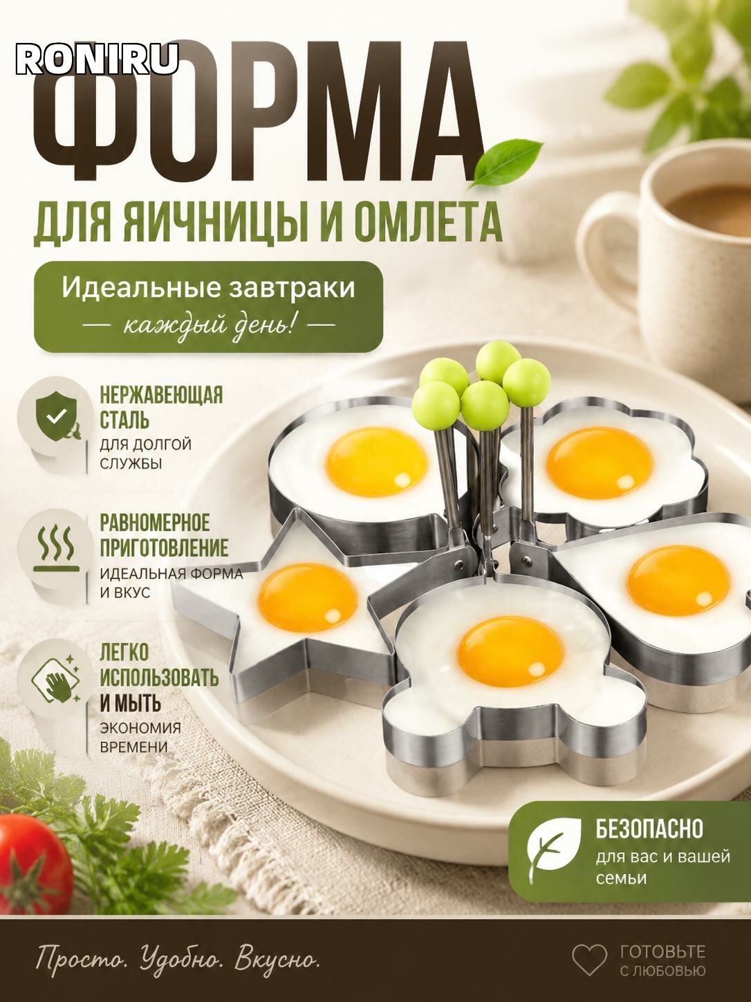 Форма для яичницы и омлета из нержавеющей стали — универсальная форма для аккуратных и идеальных завтраков дома