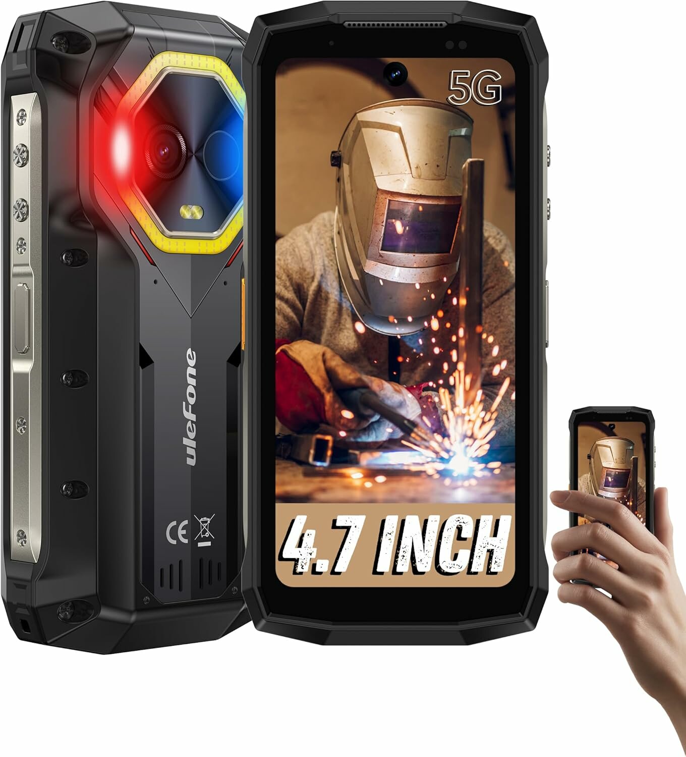 Телефон Ulefone Armor Mini 20 Pro 5G, 16(8+8) ГБ 256 ГБ, 6200 мАч, 4,7-дюймовый HD-экран