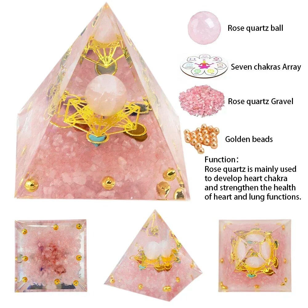 Кристаллическая пирамида АierCrystal из аметиста Розовый, Pink Crystal