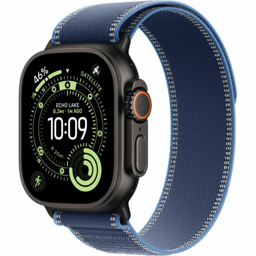 Часы Apple Watch Ultra 3 2025 49mm Black Titanium Case With Blue/Bright Blue Trail Loop, M/L, (Черный/Синий)