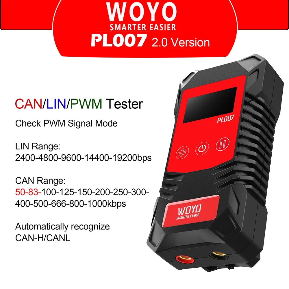 WOYO PL007 CAN LIN PWM тестер шины профессиональный автомобильный электронный диагностический инструмент 20 В измерение напряжения для авторемонта