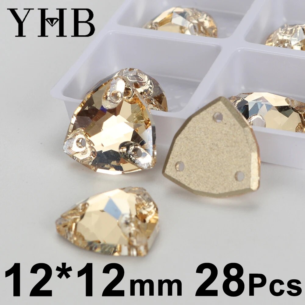 Стразы YHB Fat Triangle 12mm Golden Shadow