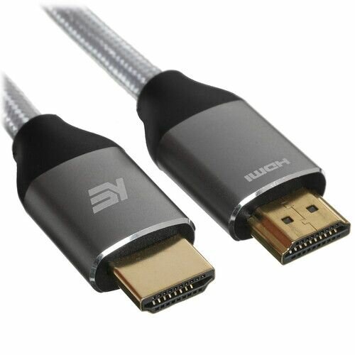 Кабель соединительный, разъемы HDMI - HDMI, цвет- серый