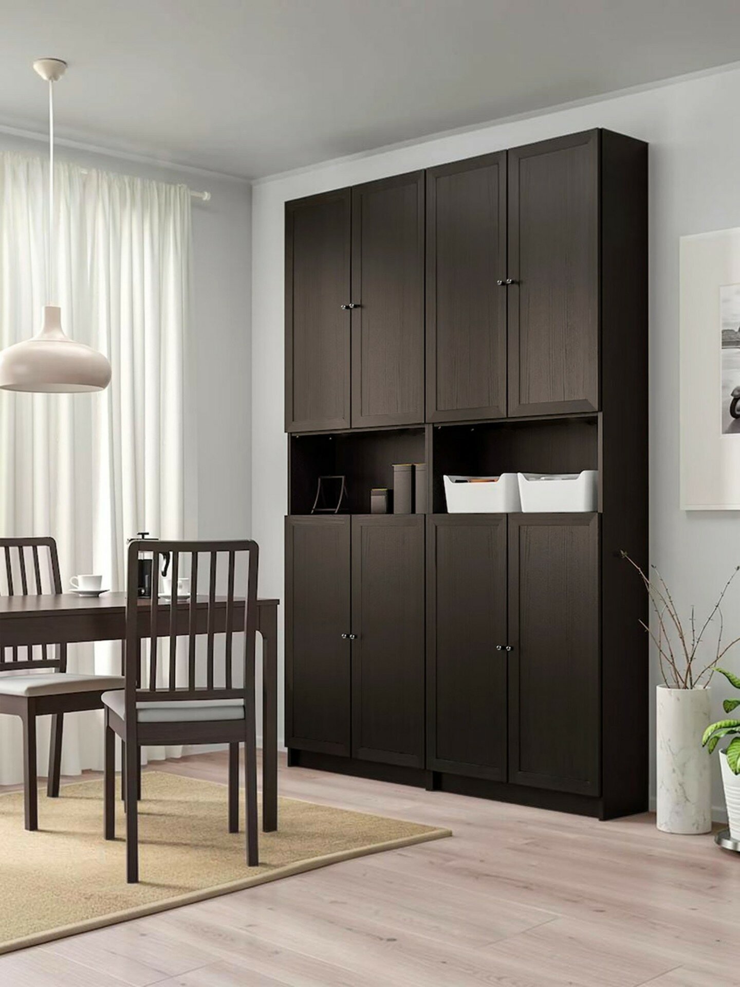 Стеллаж Билли 16 Венге Цаво 3354 FM 160x30x237 см, черный Фиеста