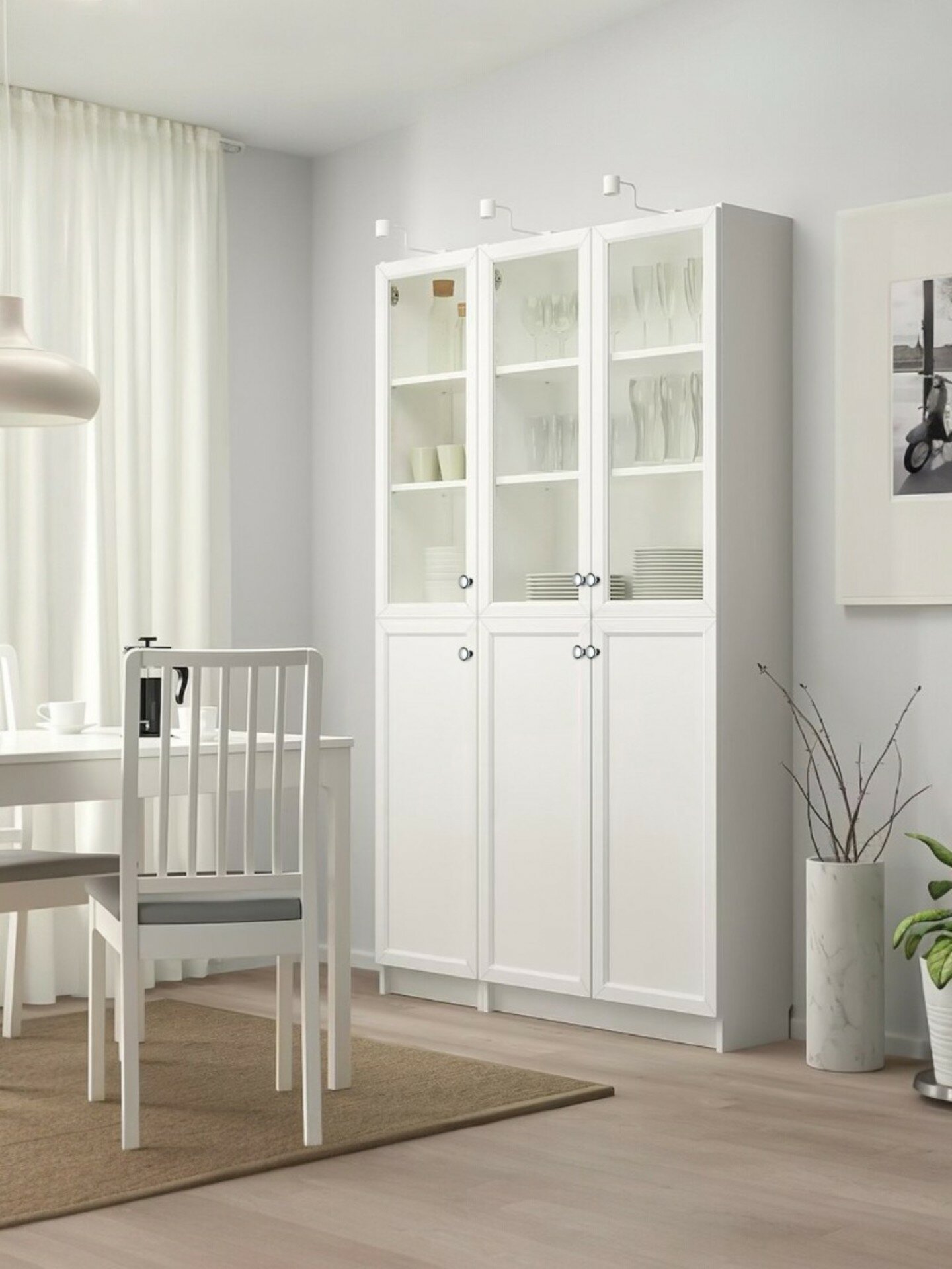 Стеллаж Билли 12 Белый Фасадный 0101 NEW 120x30x202 см, GOODFORM
