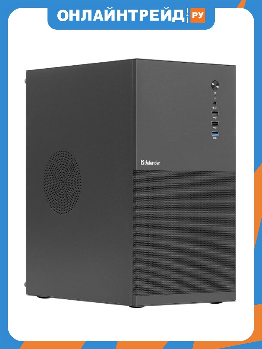 Корпус компьютерный Defender Apex Metal черный, mATX, USB3.0, USB1.1x2