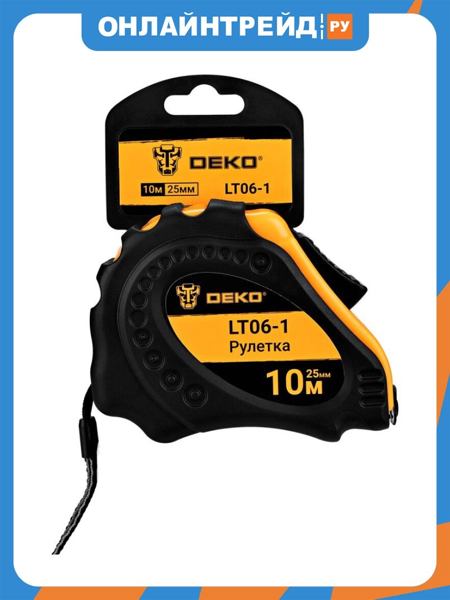 Рулетка Deko LT06-1, 10м*25мм с магнитным зацепом (083-2056)