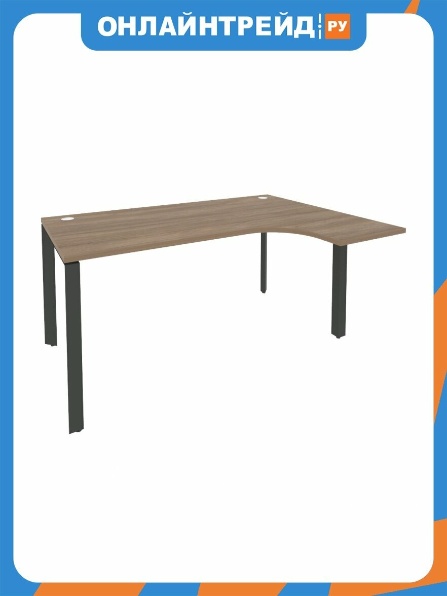 Стол эргономичный Riva CHAIR правый на П-образном м/к O. MP-SA-4 (R) Дуб аризона/Антрацит металл 1580*1180*750 Onix