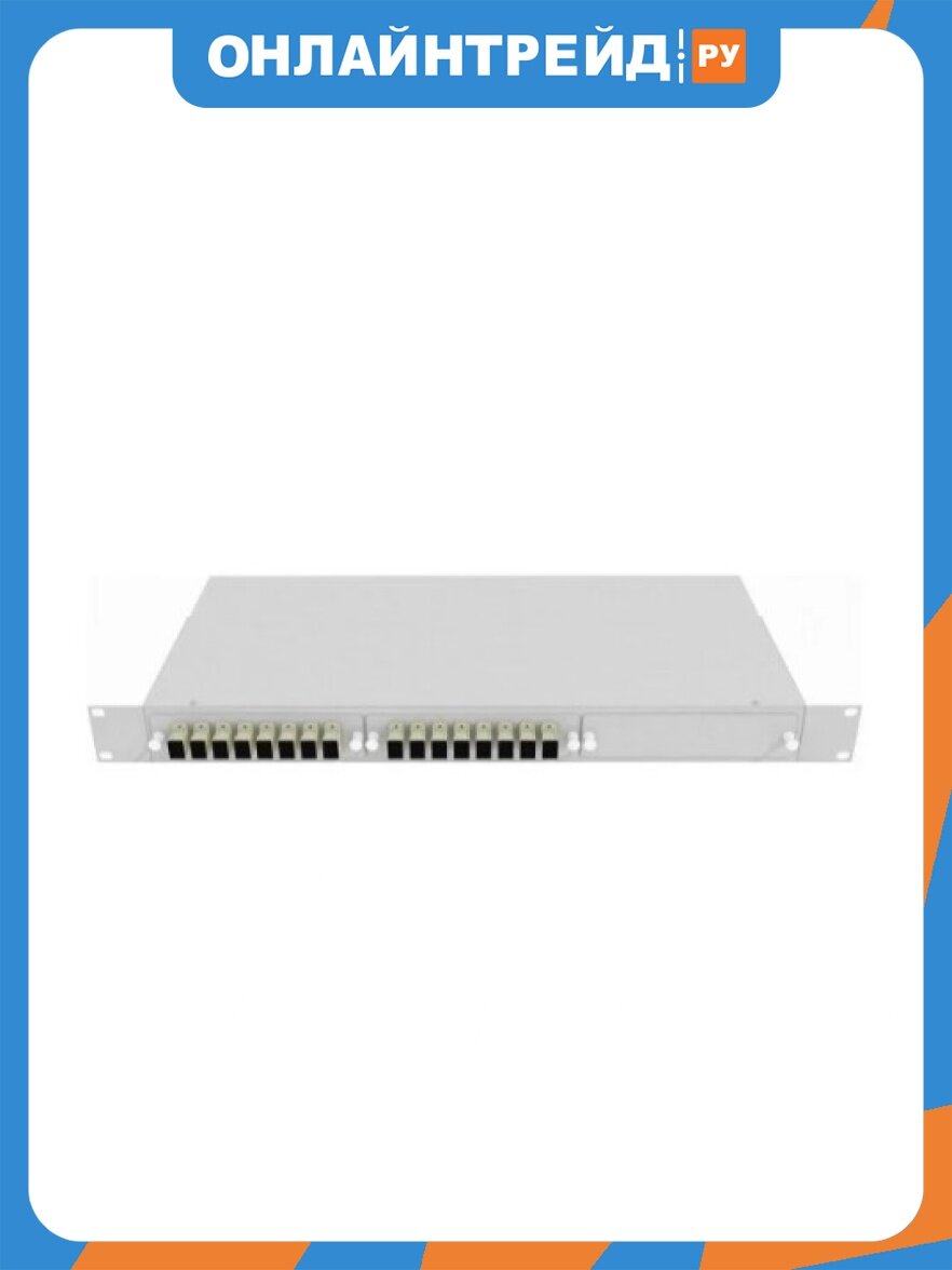 Кросс оптический стоечный Toplan 19", 12 SC/UPC адаптеров, многомодовый MM 50/125 (OM2), 1U, серый, укомплектованный,