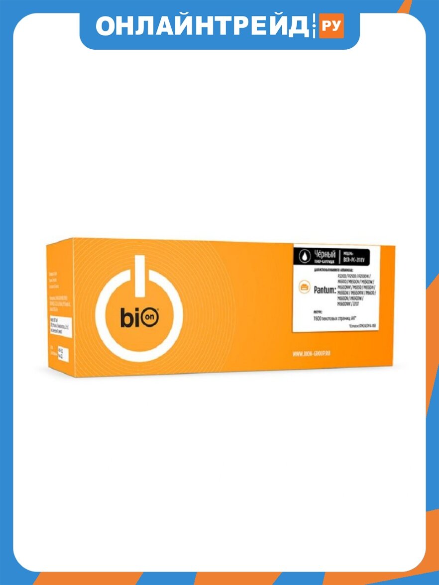Bion Картридж BCR-PC-211EV для Pantum P2200/P2500/P2500W/M6500/M6500N/M6500W/M6500NW/M6550/M6550N/M6550W/M6550NW/M6600/M6600N/M6600W/M6600NW/2207 (1600 стр.) с чипом