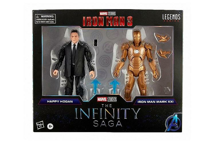 Фигурки унисекс Hasbro Iron Man Mark XXI and Happy Hogan, Marvel Legends Infinity Saga, Double-Person Set