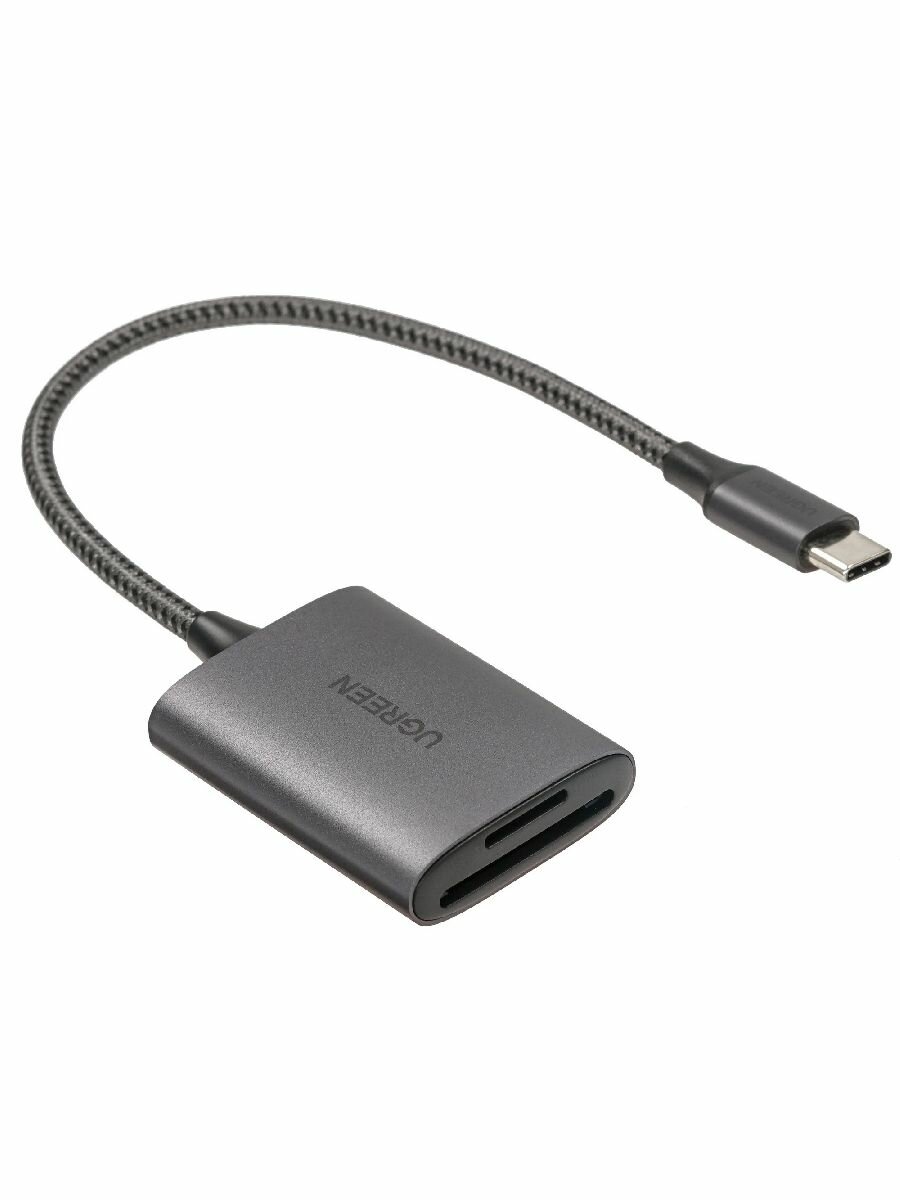 Карт-ридер UGREEN CM401 80888 USB-C to SD/TF, цвет: серый