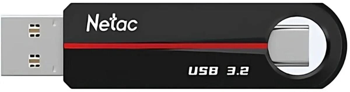 Флеш-накопитель Netac US18, 64ГБ, USB 3.2, раскладной, черный