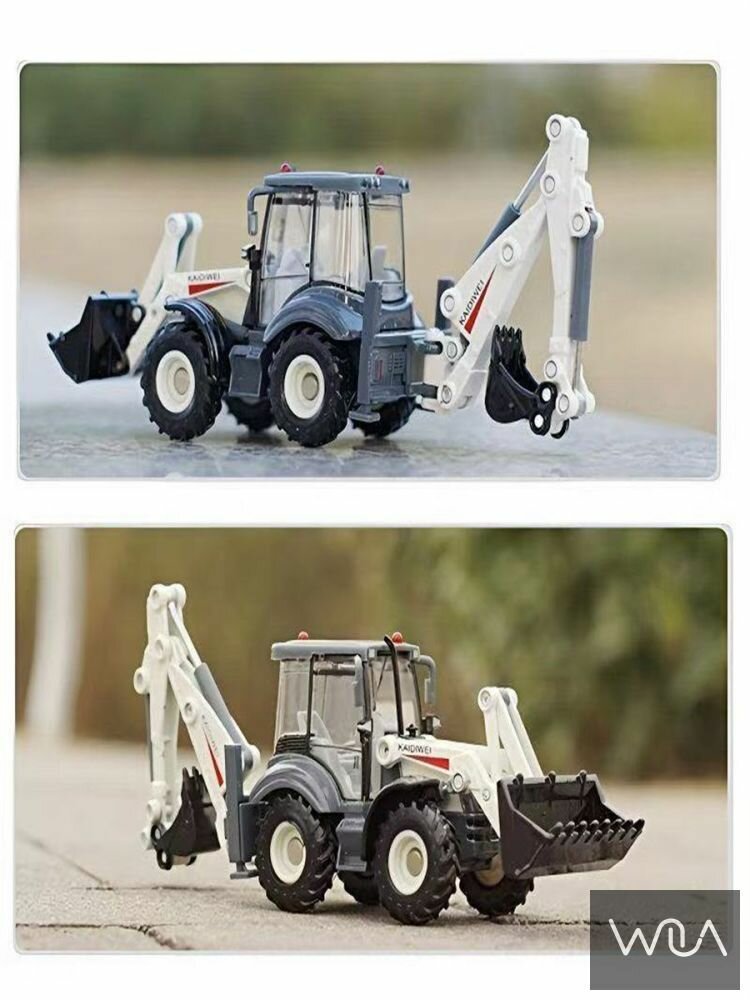 Игровой трактор Back Hoe Loader, с колесами и лопатой, масштаб 1:50, для детей — фото 1