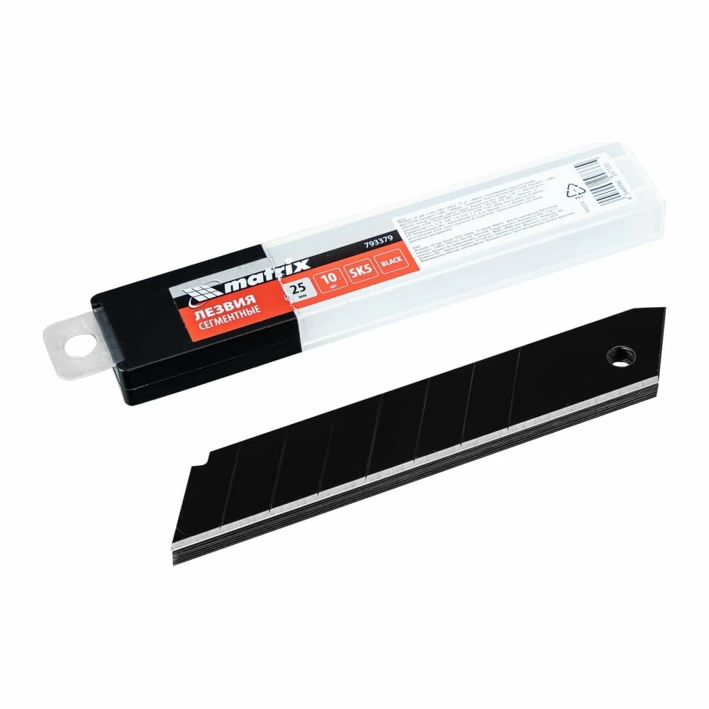 Лезвия 25 мм, сталь SK5, black, 10 шт MATRIX 793379