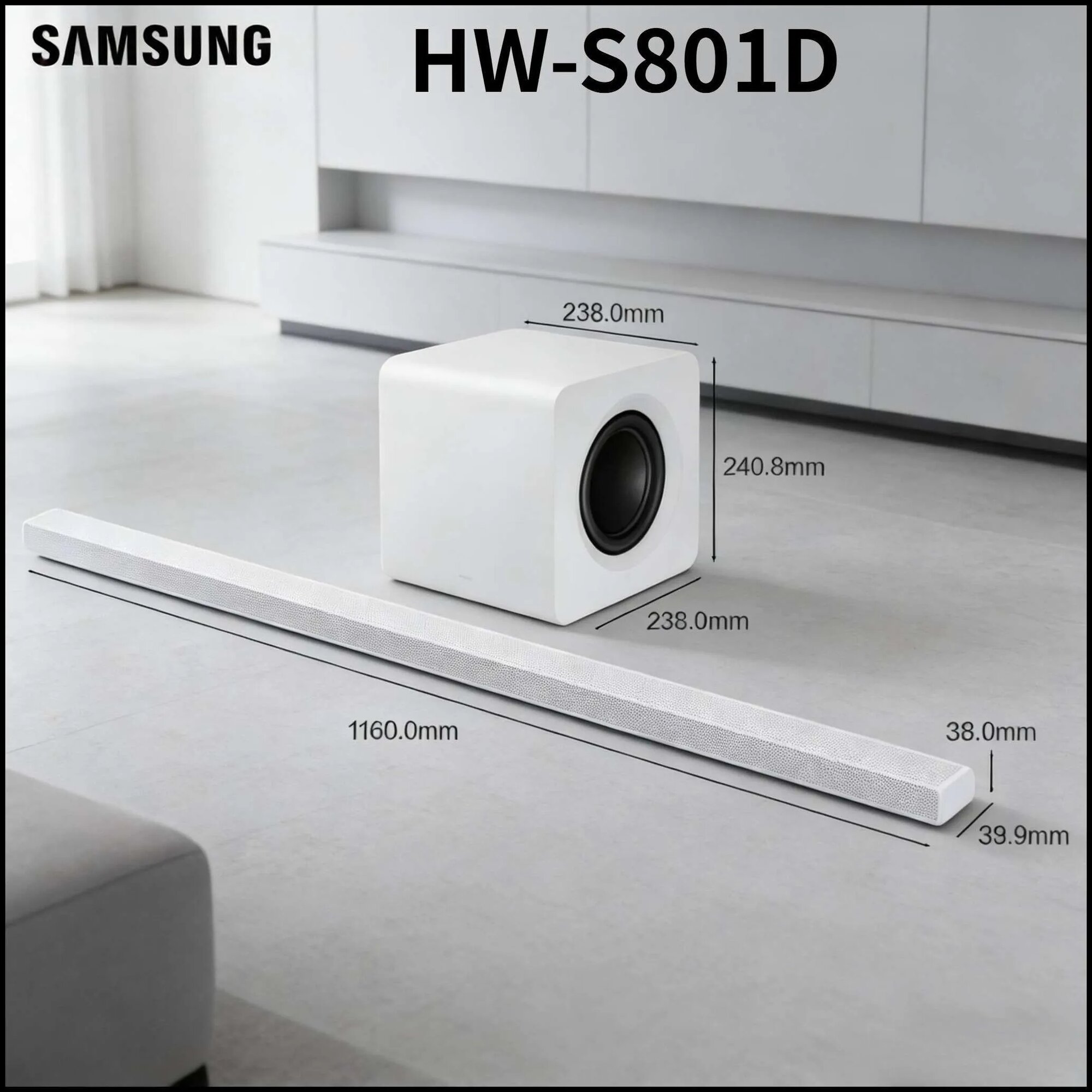 Саундбар Samsung HW-S801D, AirPlay, Bluetooth, Wi-Fi, беспроводная связь