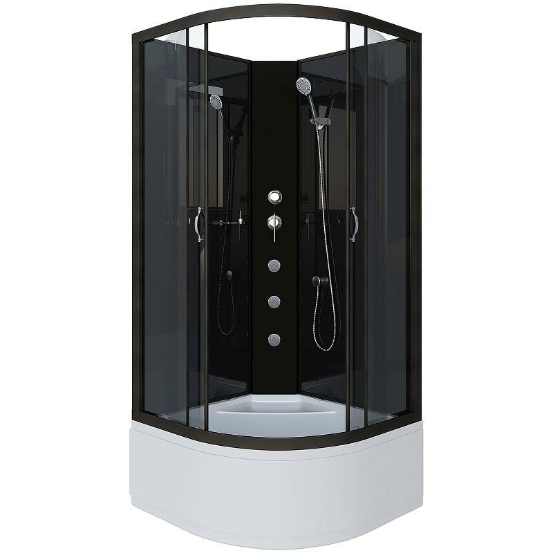 Душевая кабина Niagara Classic 90x90 65081434BKG черный профиль, с гидромассажом