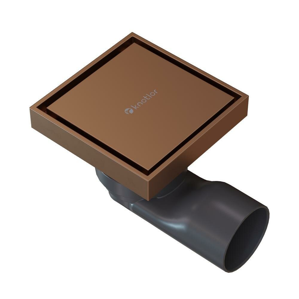 Душевой трап Knotlor Земля 100x100 SDSS100RB с решеткой цвет Бронза