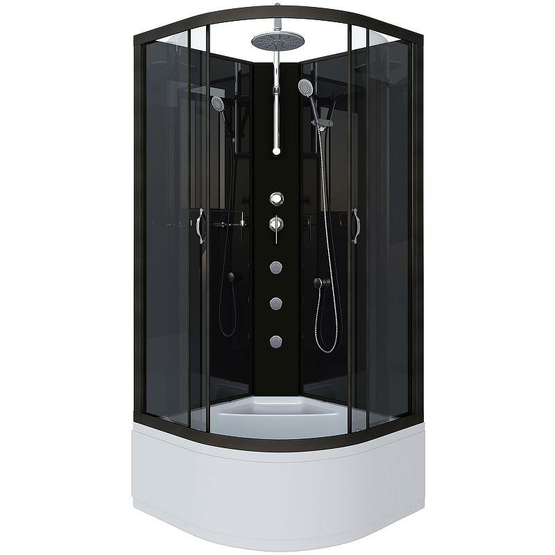 Душевая кабина Niagara Classic 90x90 65081434BKTG черный профиль, с гидромассажом