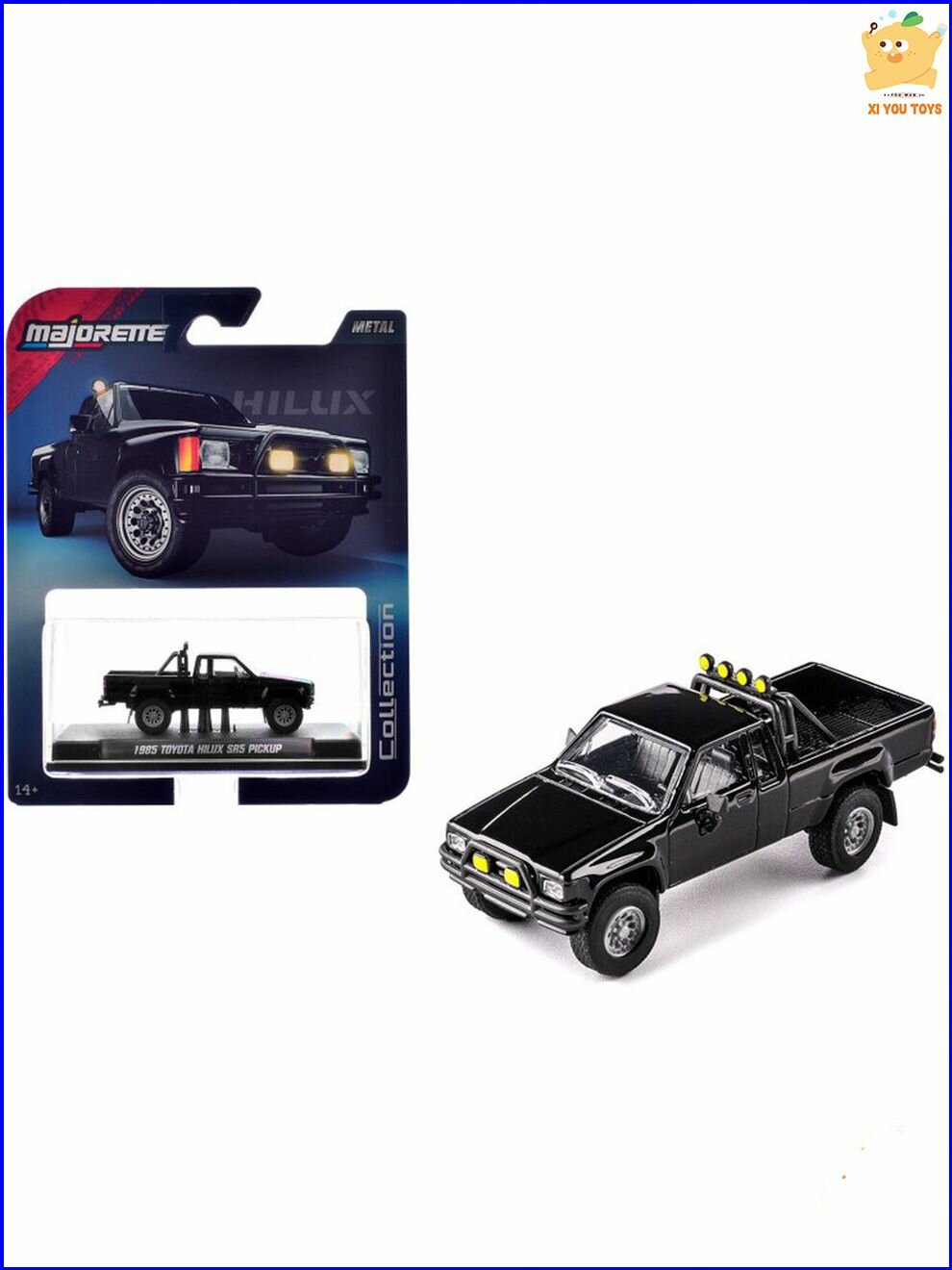 Majorette 1985 Toyota Hilux SRS Pickup / Детская Металлическая Игрушечная Машинка - Пикап Toyota Hilux 1985 Года В Масштабе 1:64, Подходит Для Детей В Возрасте От 4 Лет И Старше