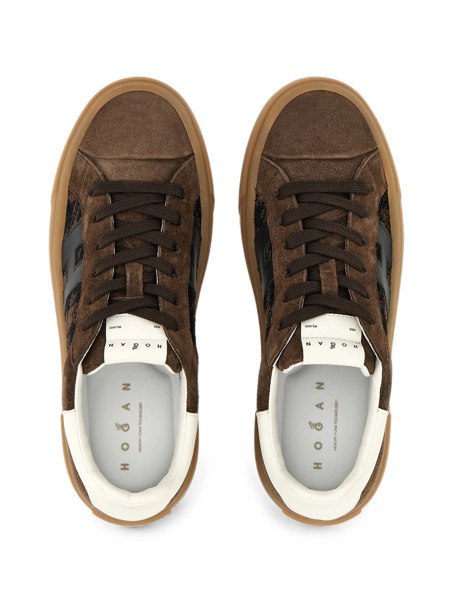 Кроссовки Hogan Crosswind sneakers, размер 44 EU, коричневый/серый/оранжевый — фото 1