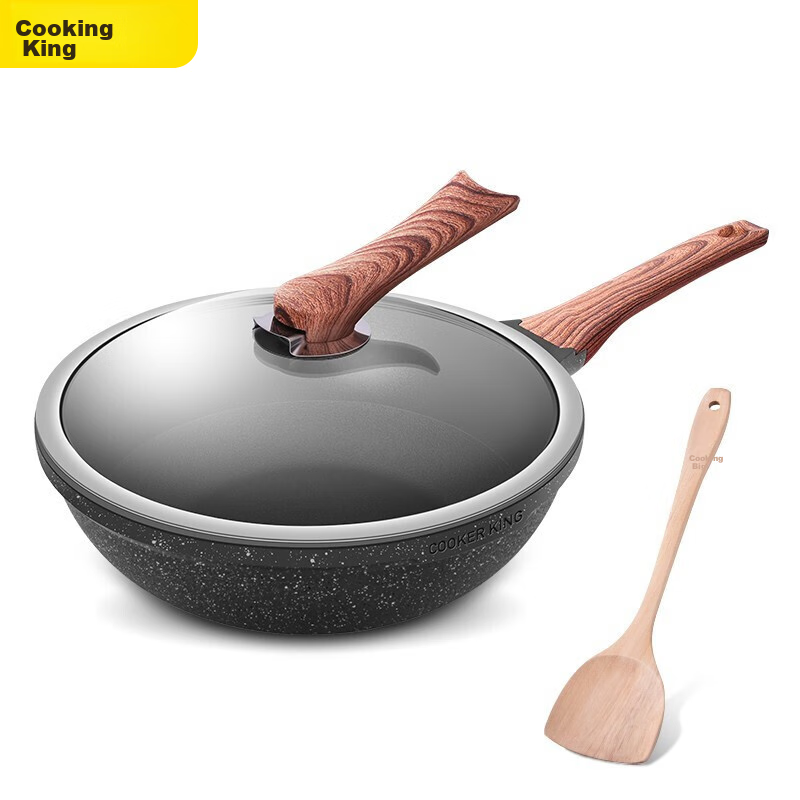 Кухонная сковорода COOKER KING 32 см с антипригарным покрытием для индукционных плит Цвет：Jiyou|Лучший продаваемый в