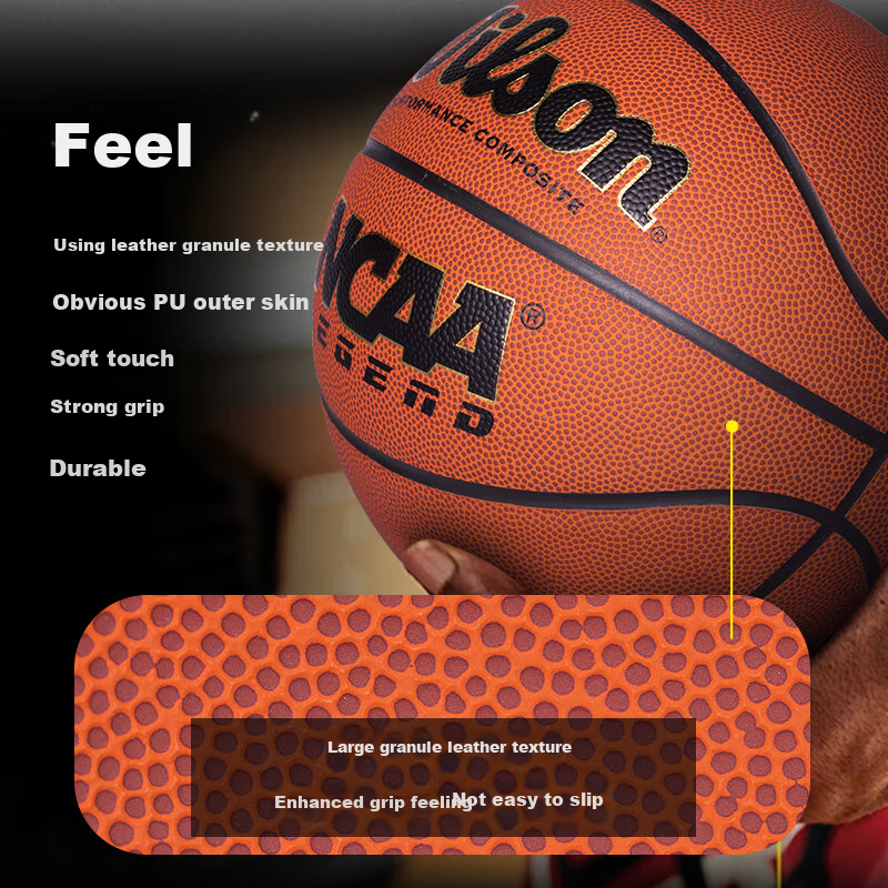 Баскетбол Wilson NCAA Legend для внутренней и наружной игры размер 7 с ПУ-материалом Цвет：Лучший продажник NCAA