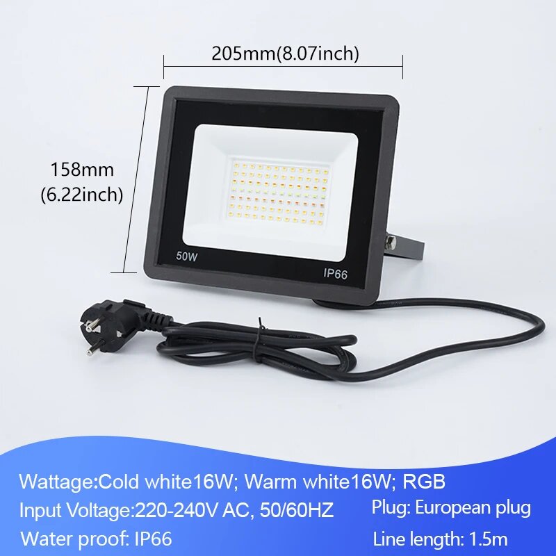 TUYA RGB Прожектор 30-100Вт 220В