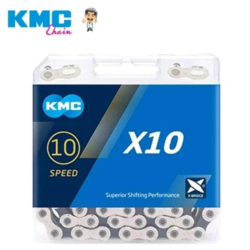 Велосипедные цепи KMC X10 серебристая велосипедная цепь для SRAM и SHIMANO