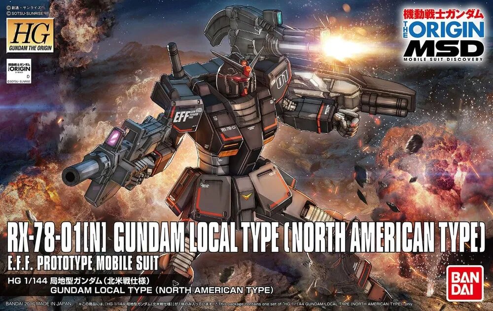 Сборка роботов BANDAI GUNDAM 1/144 HG RX-78-01(N) Gundam Local Type (North American Type)