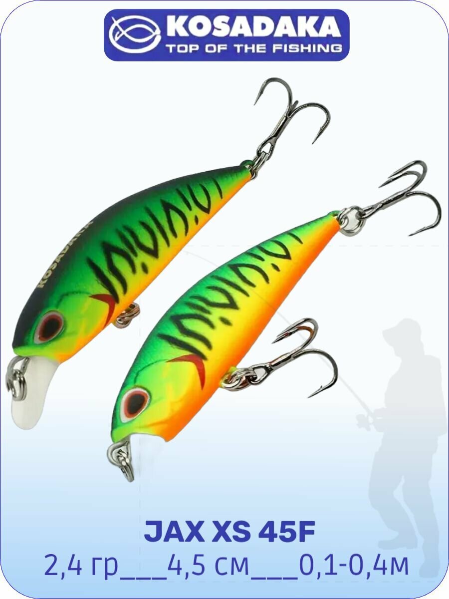 Воблер Kosadaka JAX Minnow xs 45F плав, 45мм, 2.4г, 0.1-0.4м, цв. MTS