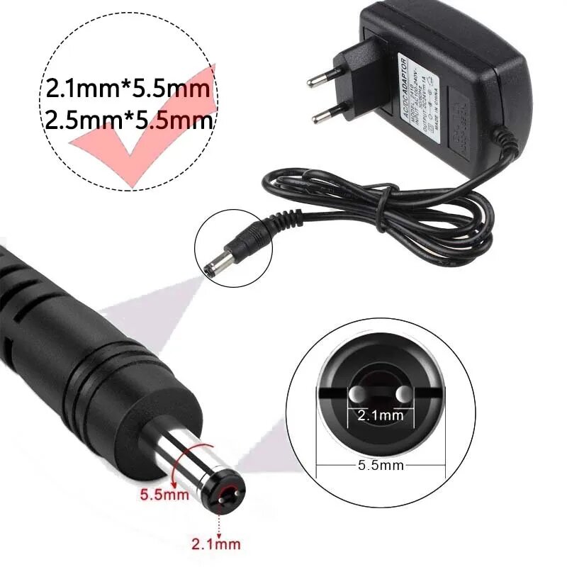 Трансформатор 12V, 3A, EU Plug — фото 1