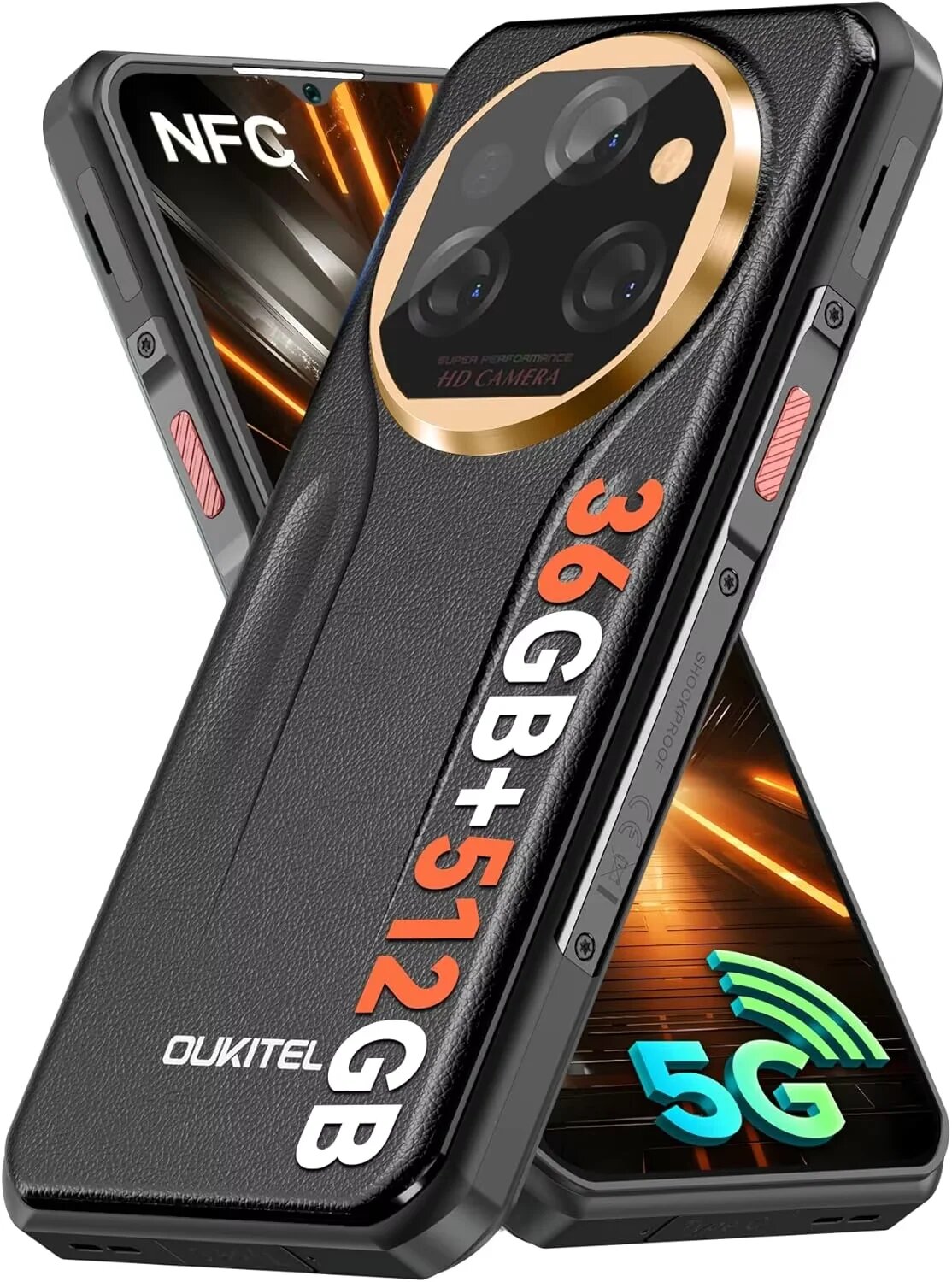 OUKITEL WP39 PRO 5G, 36 ГБ+512 ГБ, черный