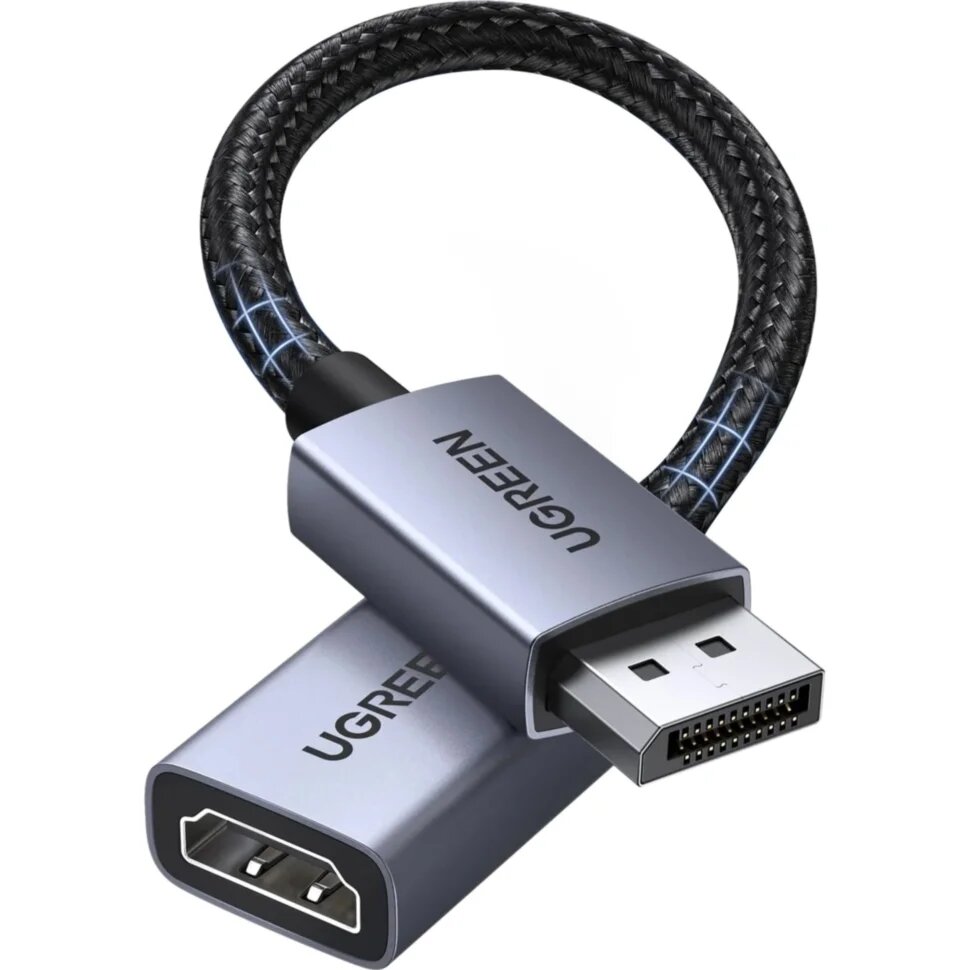 Кабель Ugreen DP133 DisplayPort - HDMI 0.2 метра 65982S, 2453437