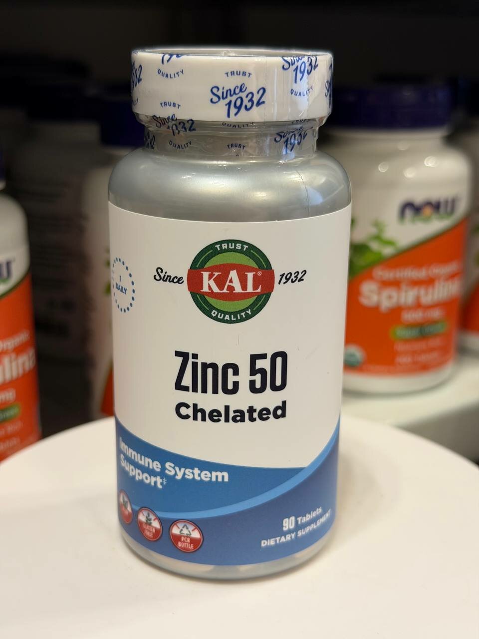 Kal Zinc 50 Chelated - Цинк хелат для укрепления иммунитета, кожи, волос и ногтей 90 таблеток