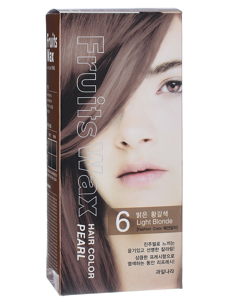 Гель-краска на фруктовой основе для волос Welcos (Вэлкос) Kwailnara Fruits Wax Pearl Hair Color #06, Light Blonde, 60 мл