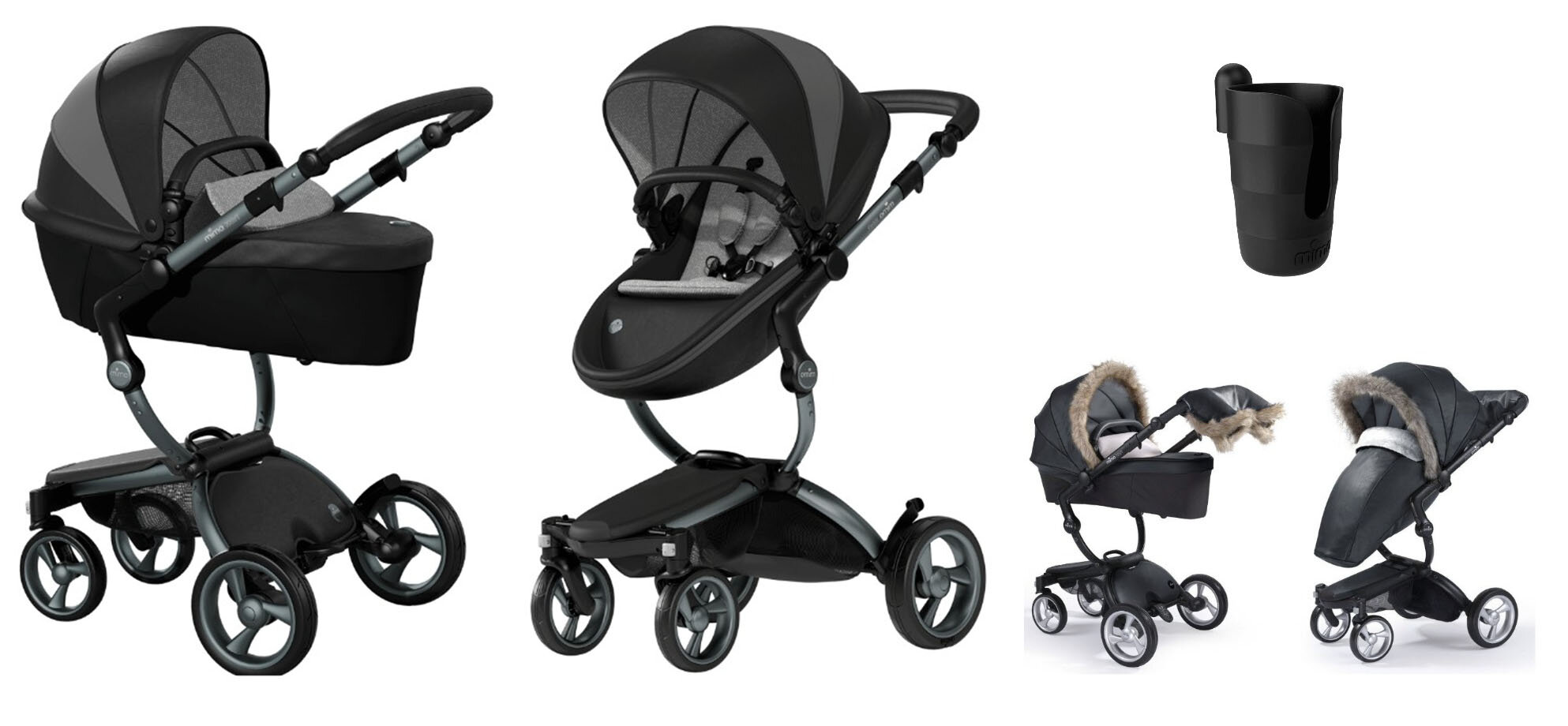 Коляска 2 в 1 Mima Xari 4G Black London Limited Edition /graphite grey(Starter Pack на выбор) зимний комплект и подстаканник в подарок !