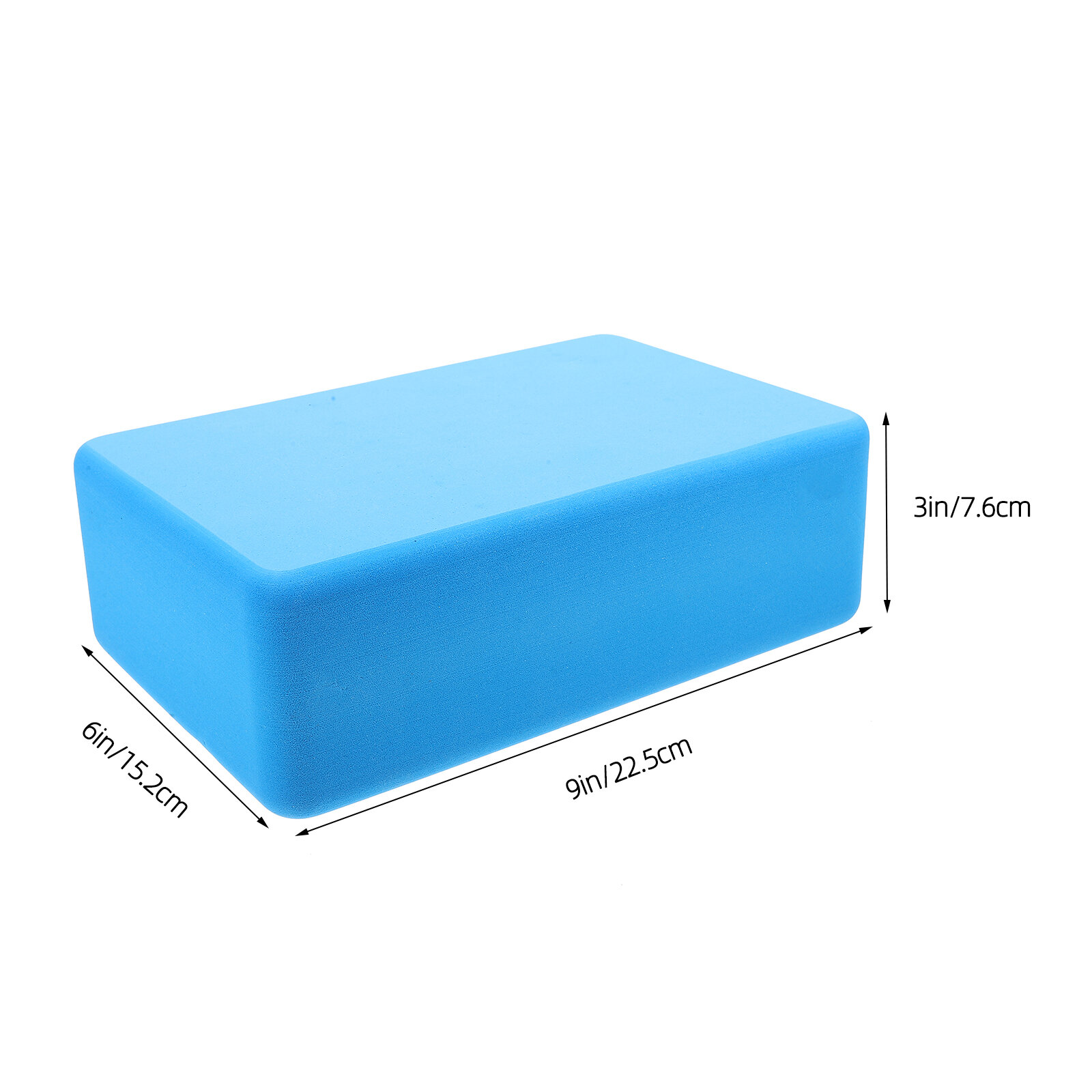 Блок для йоги и пилатеса из ЭВА материала высокой плотности 22.80x15.20x7.60cm с антипролисным покрытием