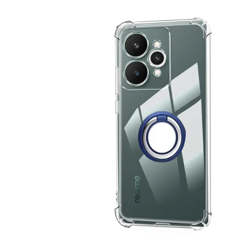 Чехол Realme 15 Pro 5G синий, с кольцом, ТПУ