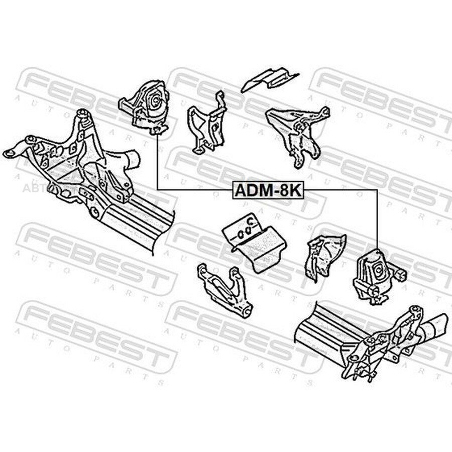 Опора двигателя AUDI A5/S5 COUPE/SP. 2008-2016 гидравлика перед. FEBEST ADM8K