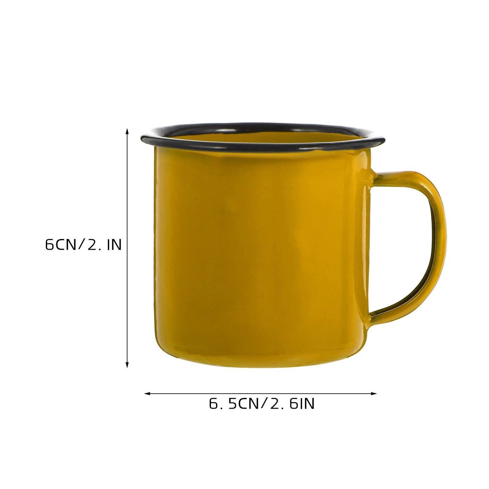 Ретро кружка из железа Желтый, Yellow