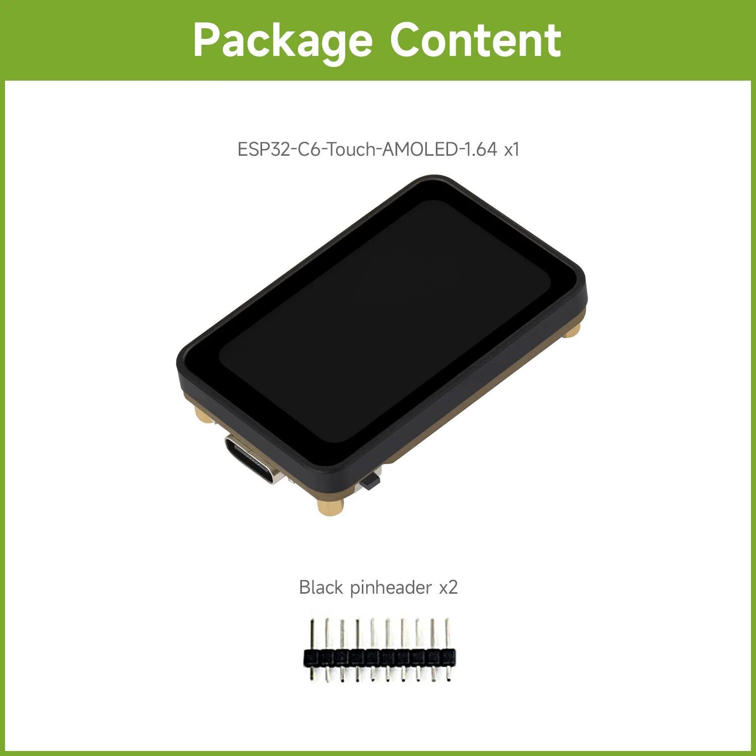 Waveshare ESP32-C6 плата с AMOLED дисплеем 1.64 дюйма