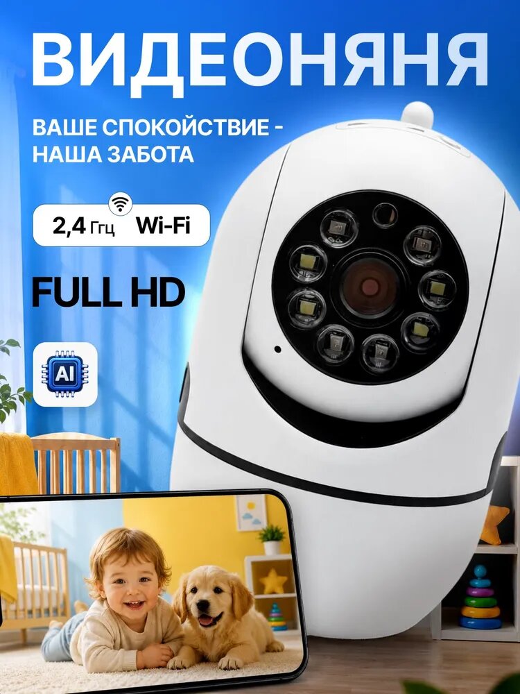 Видеоняня, мини камера видеонаблюдения wifi для дома
