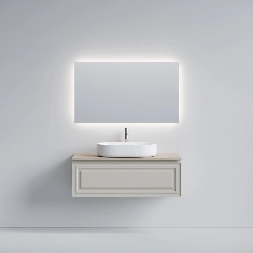 Мебель для ванной комнаты Sancos Самая (Very) 120 матовая бежевая (beige soft), столешница TT120A2X, раковина CN5022