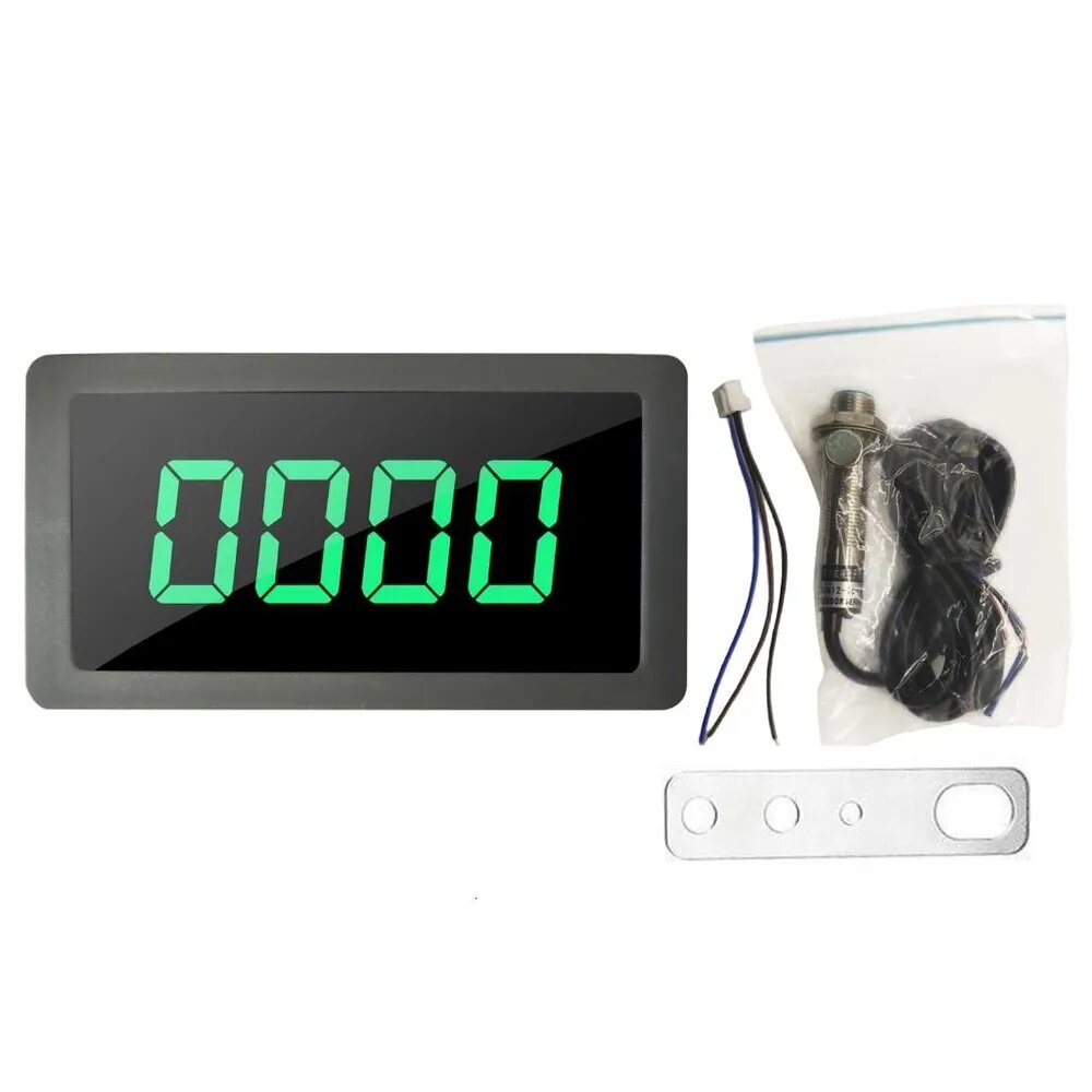 Цифровой LED тахометр для токарных станков 110V-230V, высокоточный измеритель скорости, Зеленый