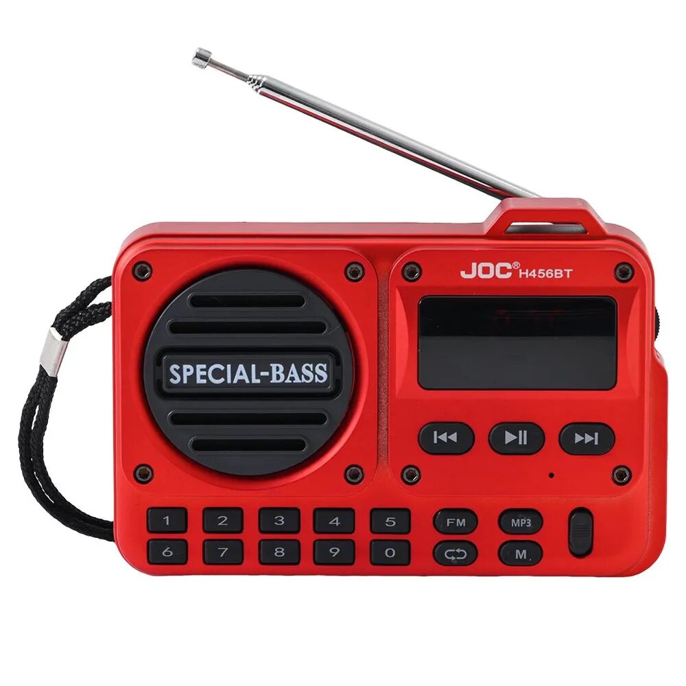 Портативная колонка JOC H456BT, регулируемое FM-радио, поддержка TF-карт, со светодиодным экраном