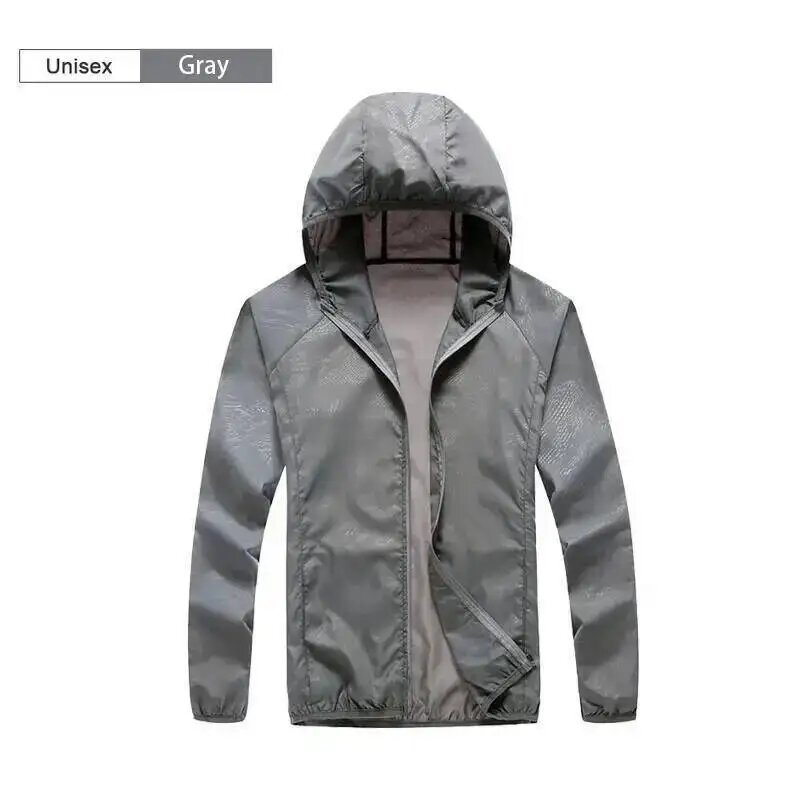 Водонепроницаемая куртка из нейлона для кемпинга Серый, 4XL, Unisex-gray